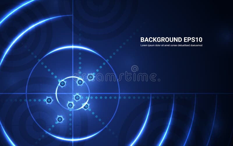 Abstract Blue Target, Shooting Range on Black Background. Stock Vector ...