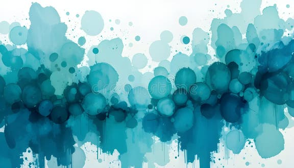 "Abstract Blue and Teal Splatter Pattern with Watercolor Effect and ...