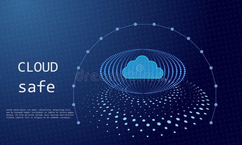 Abstract Blue Tech Background. Cloud Data Connection, Scientific and ...