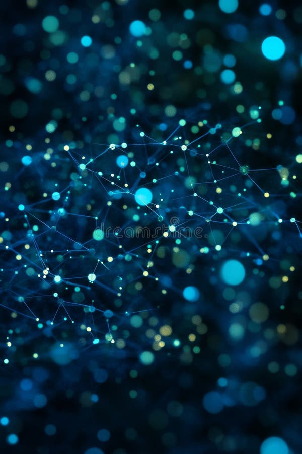 Abstract Blue Tech Background, Digital Circuit Pattern with Nodes ...