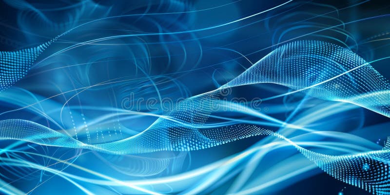 Abstract Blue Tech Background with Digital Waves Lines Stock Photo ...