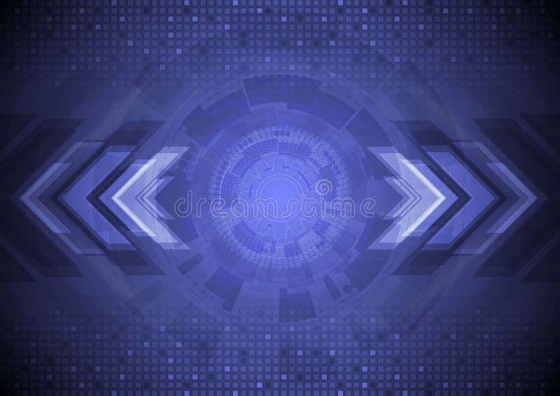 Abstract Blue Tech Background Stock Illustration - Illustration of gear ...