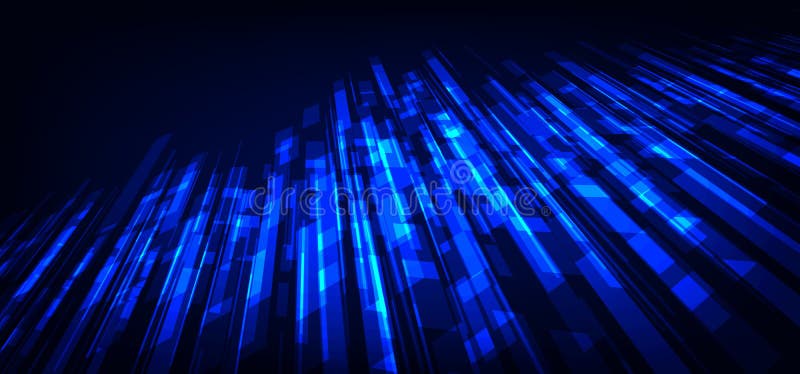 Abstract Blue Tech Design of Lines Pattern Template. Overlapping with ...