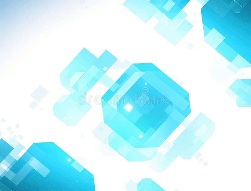 Abstract Blue Tech Geometric Design Stock Illustration - Illustration ...