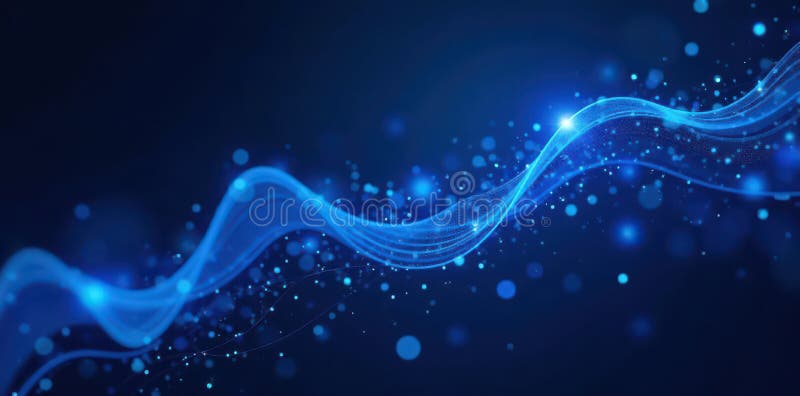 Abstract Blue Tech Line, Spinning Data, Internet Background, Rotating ...