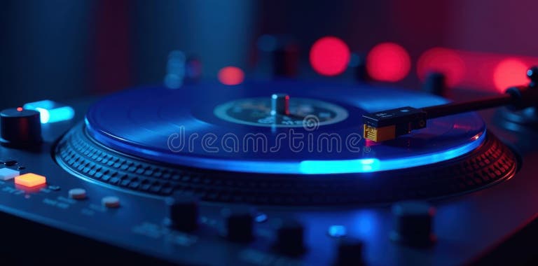 Abstract Blue Tech Line on Turntable, Internet Backdrop, Glowing, Space ...