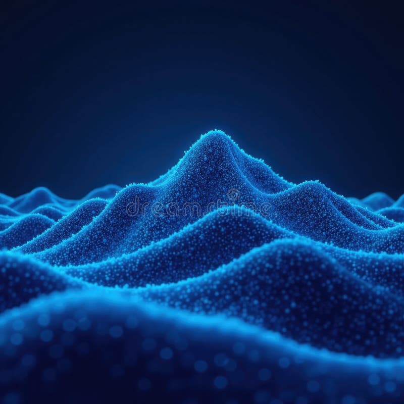 Abstract Blue Tech Lines Forming Mountain Range Image Graphic Pattern ...