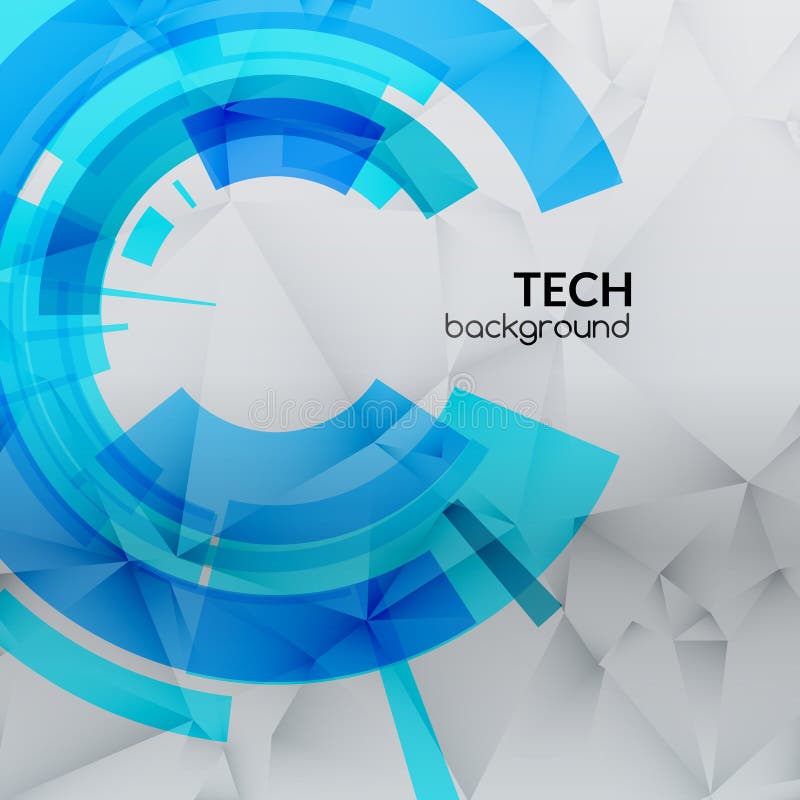 Abstract Blue Technical Triangle Background with Place for Your Text ...