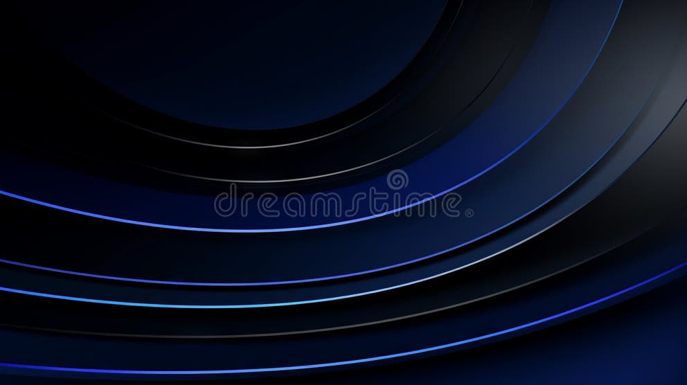 Abstract Blue Techno Background with Overlapping Layers and Circle ...