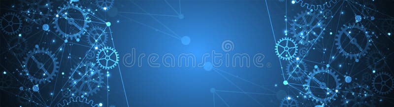 Abstract Blue Technological Background. Structure Square Pattern with ...