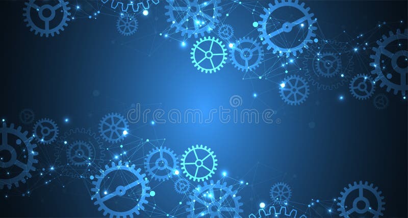 Abstract Blue Technological Background. Structure Square Pattern with ...