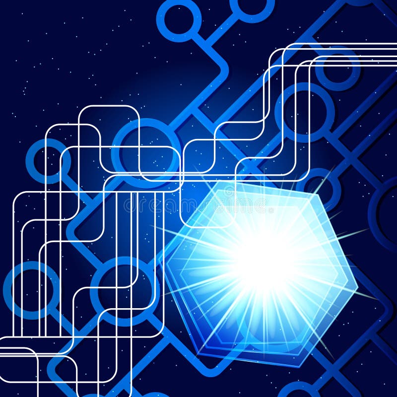 Abstract Blue Technology Background Stock Vector - Illustration of ...