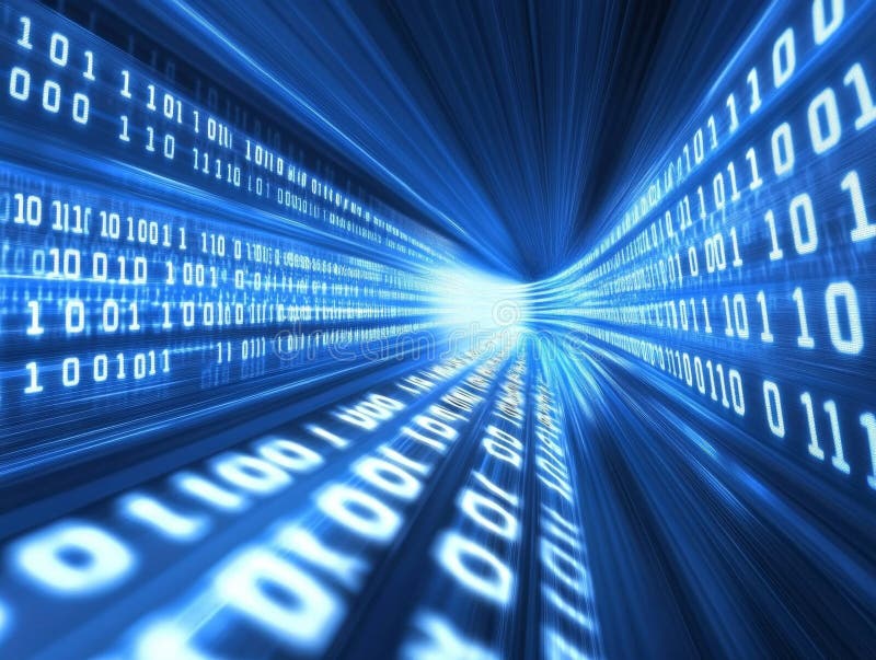 Abstract Blue Technology Background with Binary Code - Ai. Stock Illustration - Illustration of ...