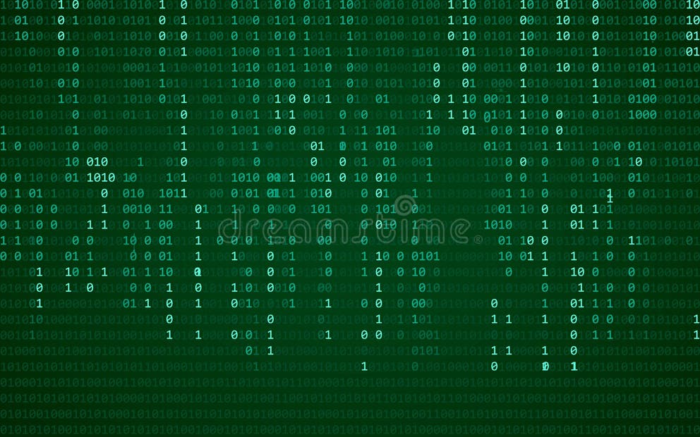 Abstract Blue Technology Background. Binary Computer Code. Programming ...