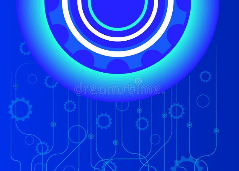 Abstract Blue Technology Background. Circle and Electricity Line Stock ...