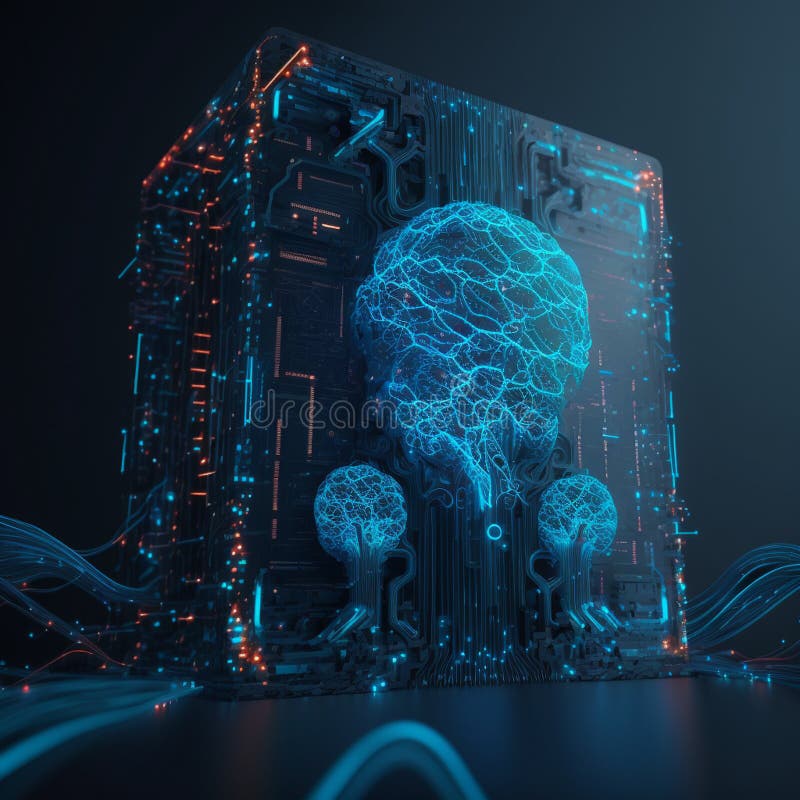 Abstract Technology Background. Data Transfer. AI Generated Stock ...