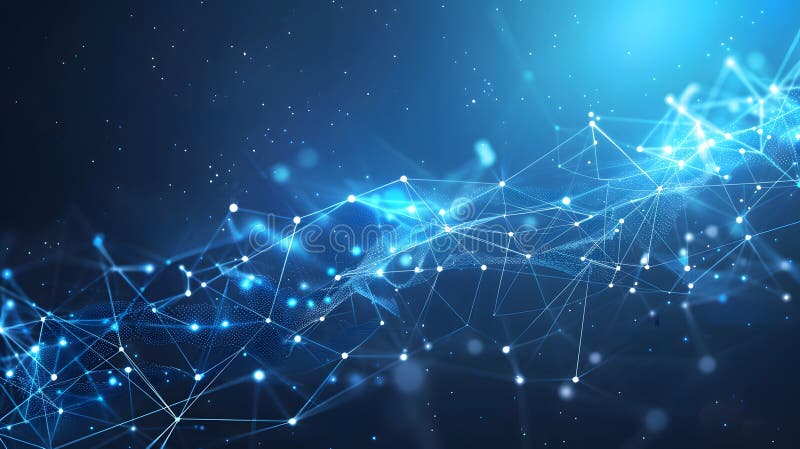 Abstract Blue Technology Background with Digital Connection Lines Stock ...