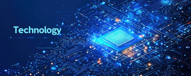 Abstract Blue Technology Background with Dynamic Data and Light Effect ...