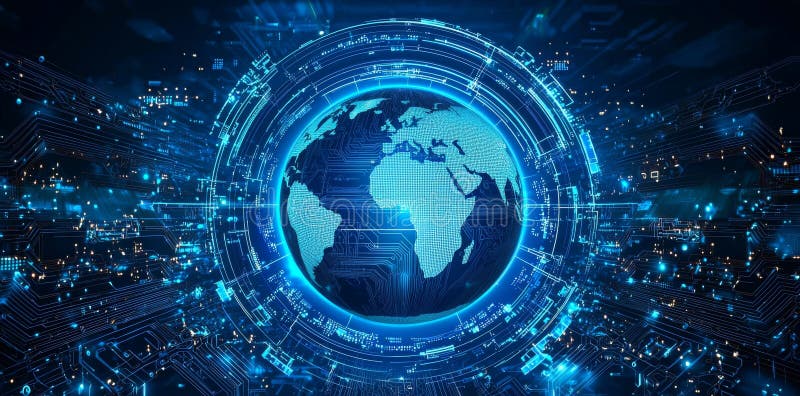 Abstract Blue Technology Background with Futuristic Digital ...