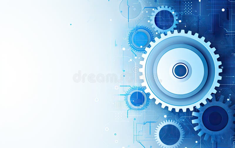 Abstract Blue Technology Background with Gear Wheel, Gear on Blue ...