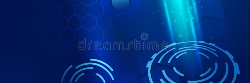 Abstract Blue Technology Banner Design Stock Illustration ...