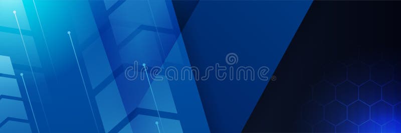 Abstract Blue Technology Banner Design Stock Illustration ...