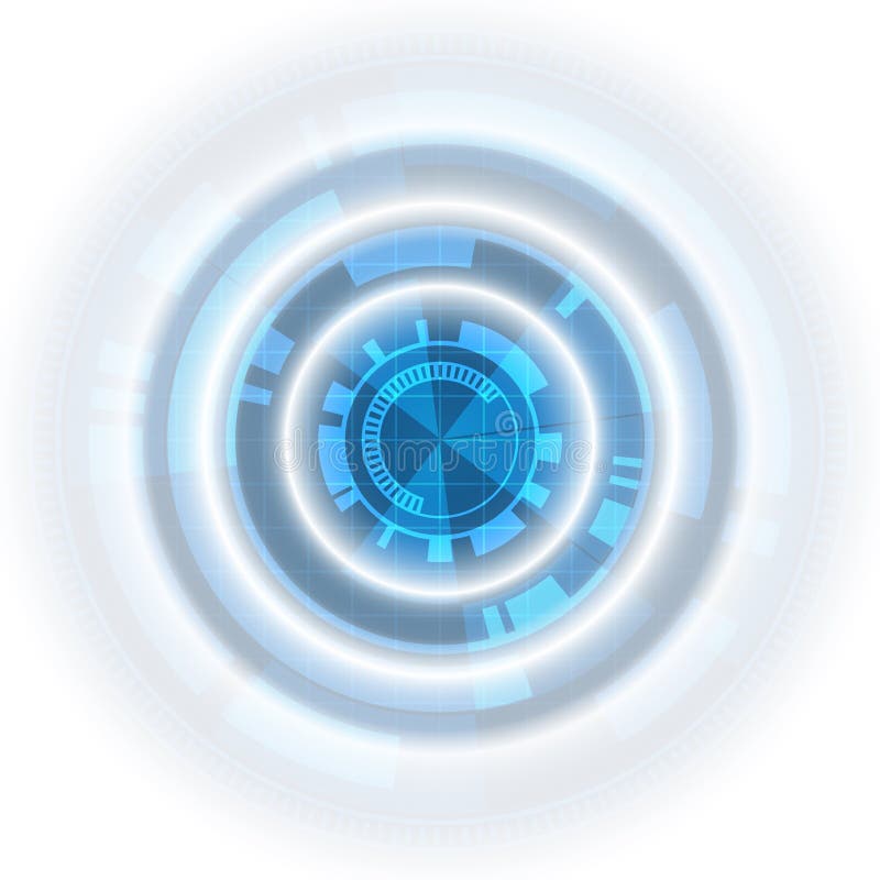 Abstract Blue Technology Circles on White Color Background Stock ...