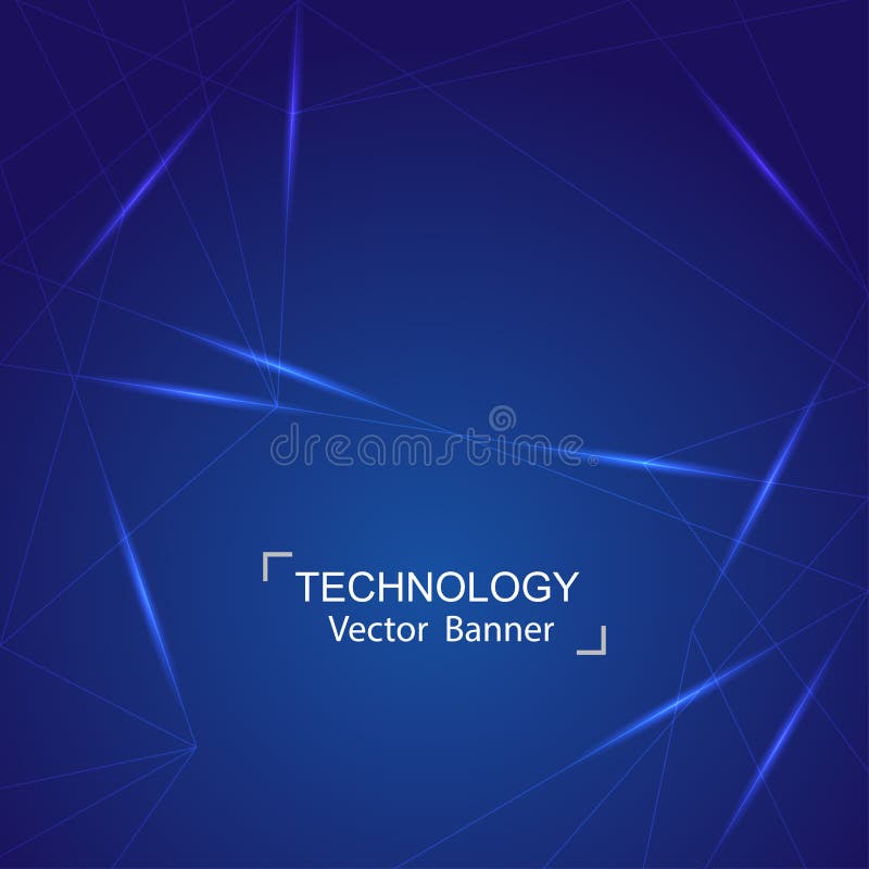 Abstract Blue Technology Communication Background. Stock Vector ...