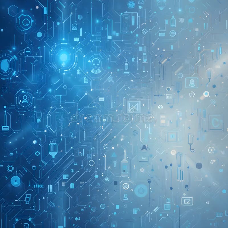 Abstract Blue Technology Communication Concept Vector Background with ...