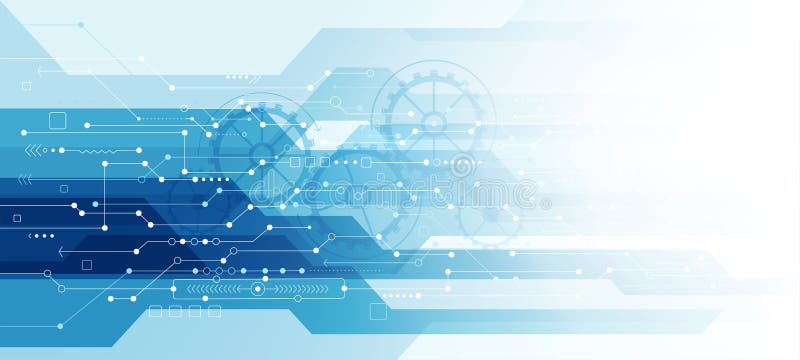 Abstract Blue Technology Communication Dots and Lines Background. Stock ...