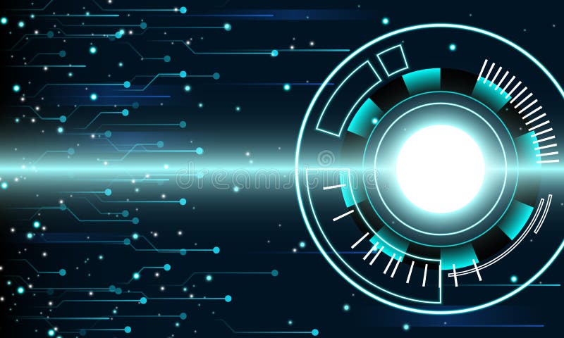 Abstract Blue Technology Circuit Lines Background Design Stock Vector ...