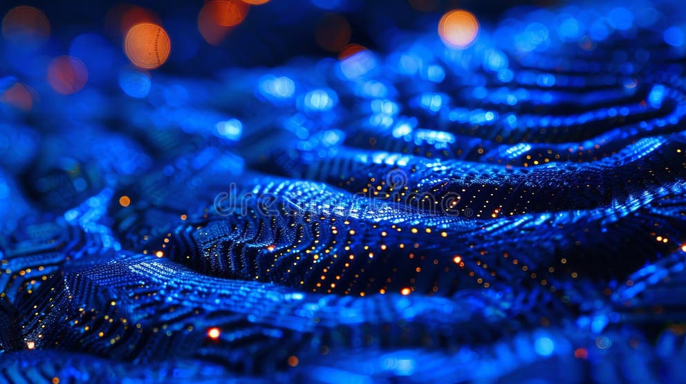 Abstract Blue Technology: Futuristic Data Flow Background with Digital ...