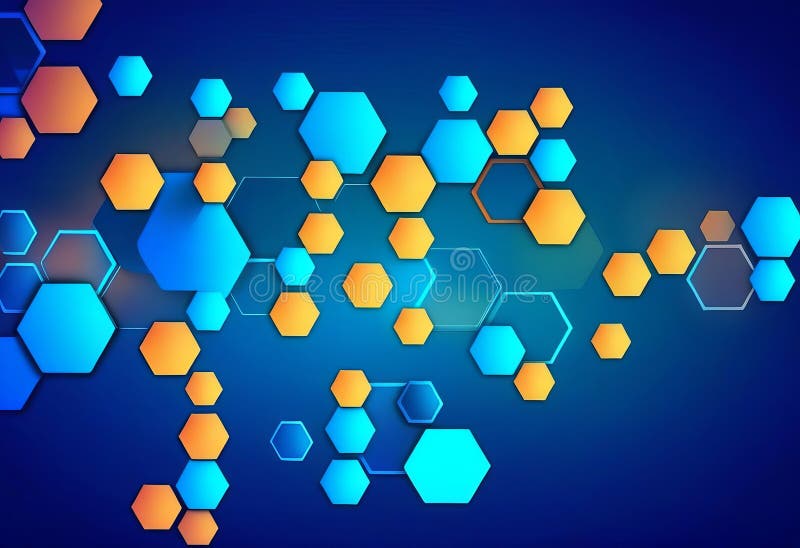 Abstract Blue Technology Hexagonal Background Stock Illustration ...