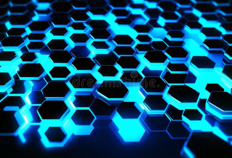 Abstract Blue Technology Hexagonal Background Stock Illustration ...