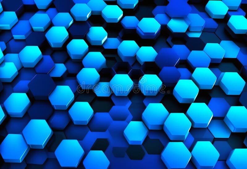 Abstract Blue Technology Hexagonal Background Stock Illustration ...