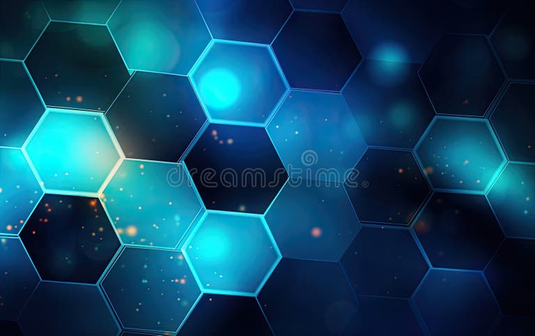 Abstract Blue Technology Hexagonal Background. Created with Generative ...