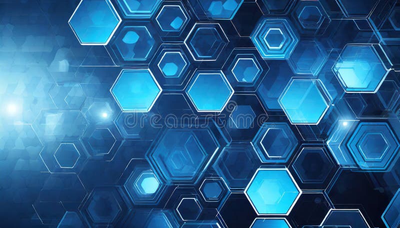 Abstract Blue Technology Hexagonal Background Stock Illustration ...