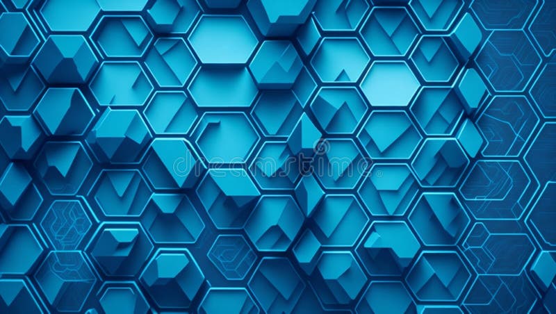 Abstract Blue Technology Hexagonal Background,hexagonal Cell is ...