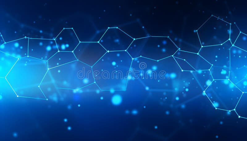 Abstract Blue Technology Hexagonal Background. Abstract Science ...