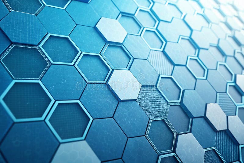 Abstract Blue Technology Hexagonal Background Stock Illustration ...
