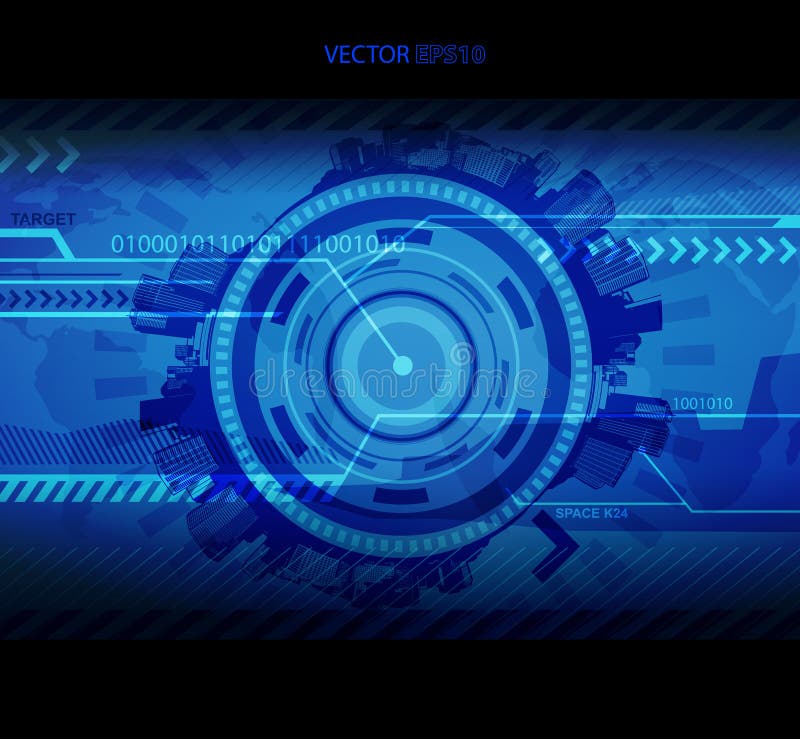Abstract Blue Technology Illustration with Place for Your Text. Stock ...