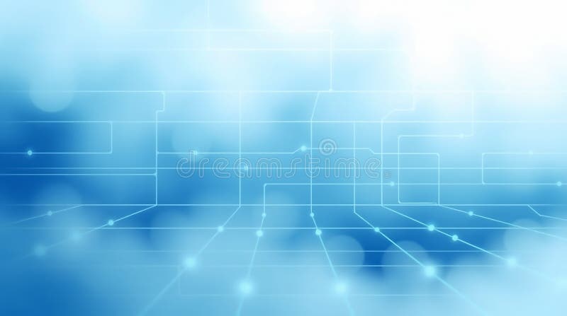 Abstract Blue Technology Network Background with Digital Circuit Lines ...
