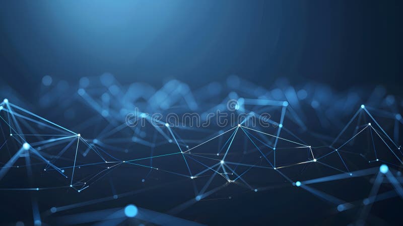 Abstract Blue Technology Network Background with Glowing Connections ...