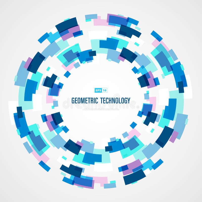 Abstract Blue Technology Square Circle Color of Futuristic Background. Illustration Vector Eps10 ...