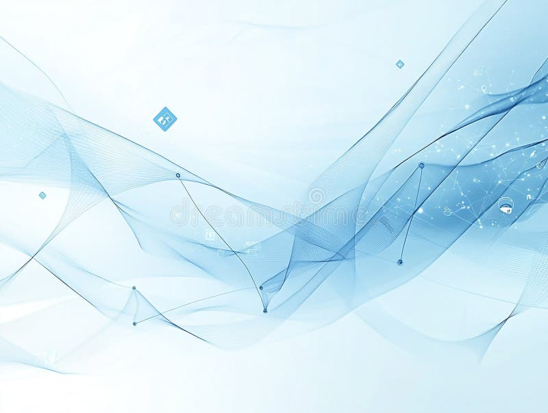 Abstract Blue Technology Wave Background Digital Network Data Flow ...