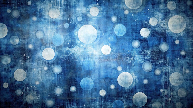 Abstract Blue Textured Background with Scattered Circles of Varying ...