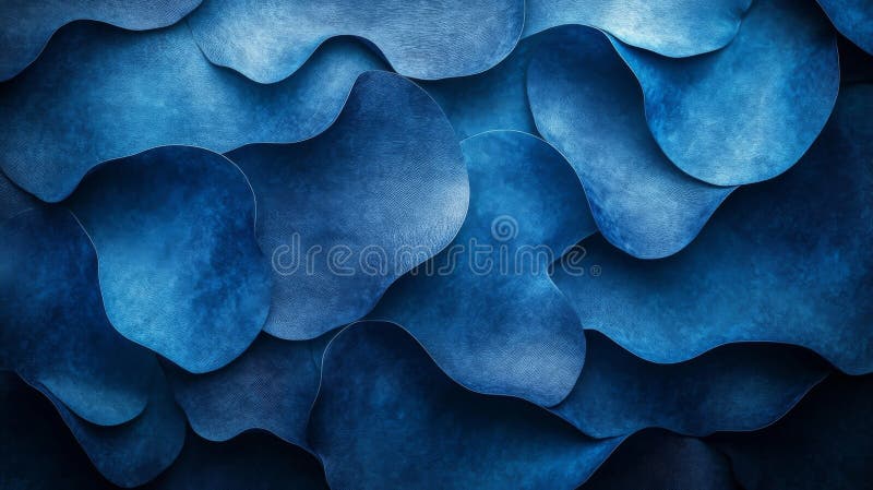 Abstract Blue Textured Overlapping Shapes, Modern Artistic Concept ...