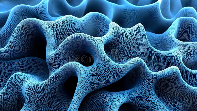 Abstract Blue Textured Surface with Undulating Shapes - Generative AI ...