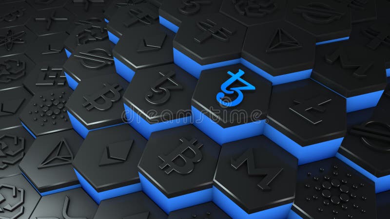 XTZ Tezos Coin Abstract Cryptocurrency with Blockchain Network ... XTZ Tezos Coin Abstract Cryptocurrency with Blockchain Network ...
