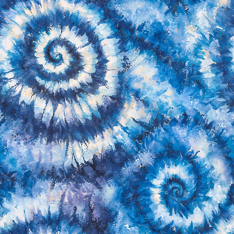 Abstract Blue Tie Dye Swirl Texture Background Seamless Pattern Design ...